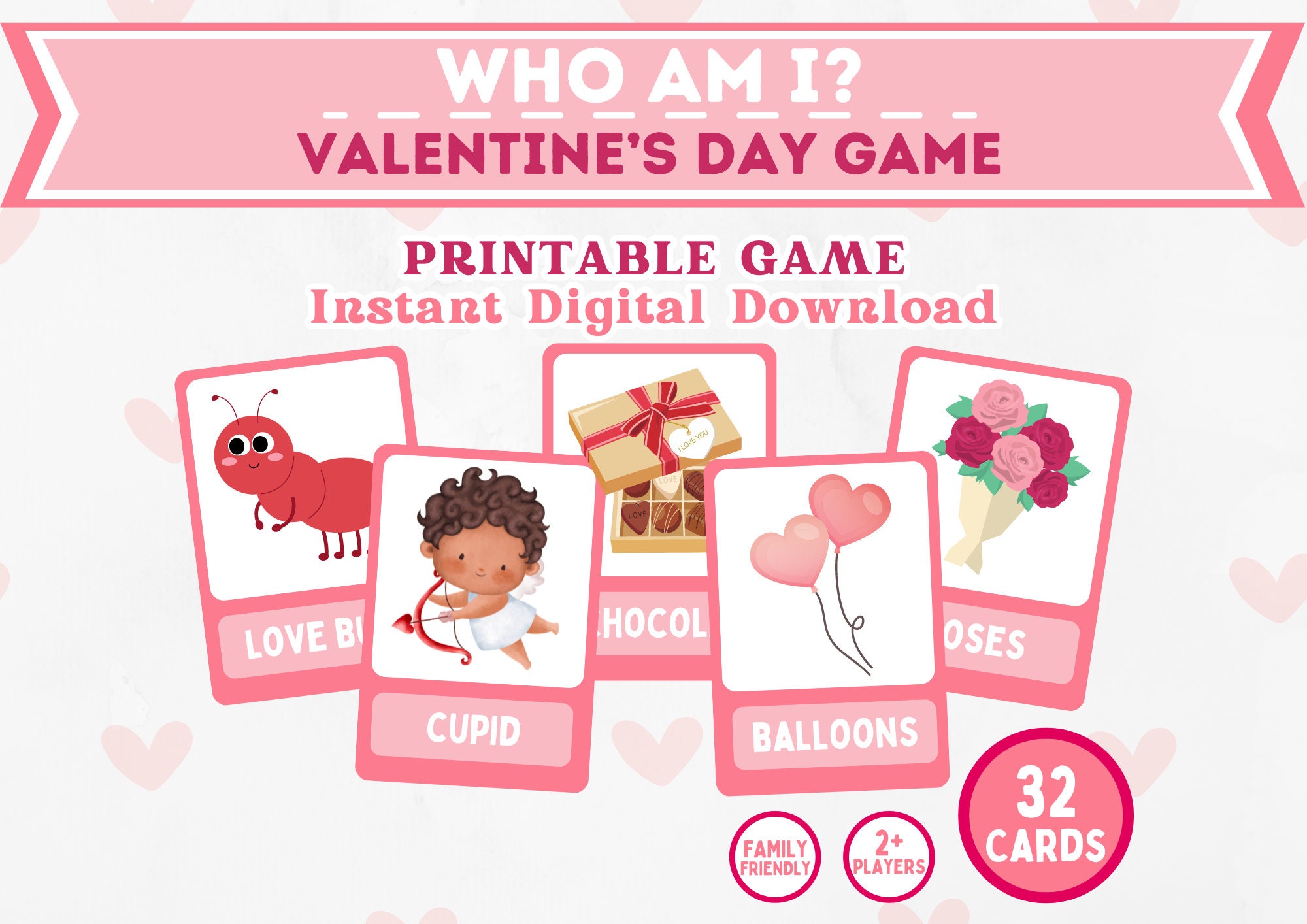 Valentine's Day Guessing Game: Who Am I | Printable Kids Class Party ...