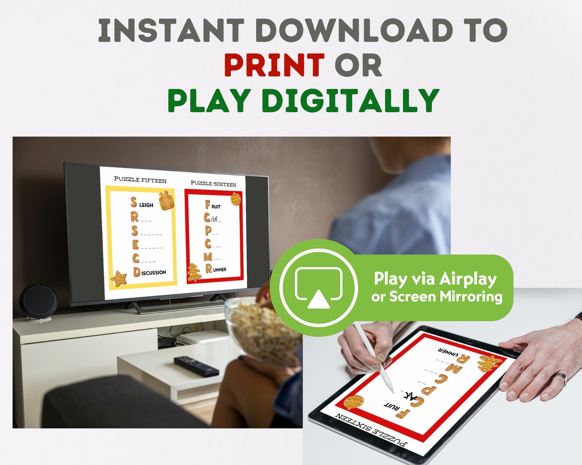 Chain Reaction Game Holiday Edition | Printable Game | Christmas Game ...