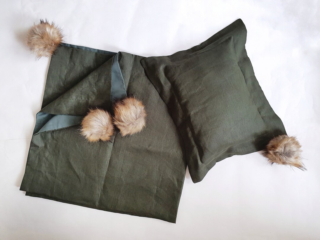 Linen Baby Wrap Set With Flange Edge - Pram/cradle Sheet and Pillow ...