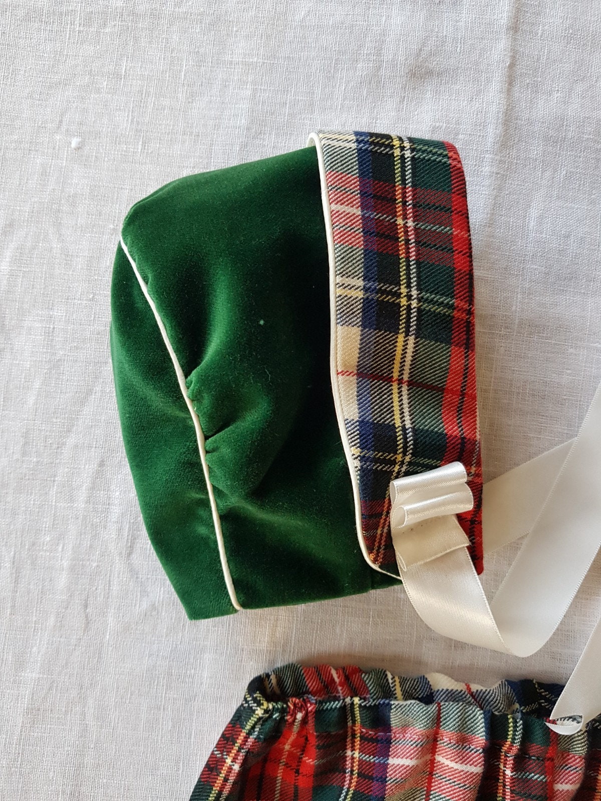 Tartan Check Bloomers & Bonnet Set Velvet Made to Order - Etsy
