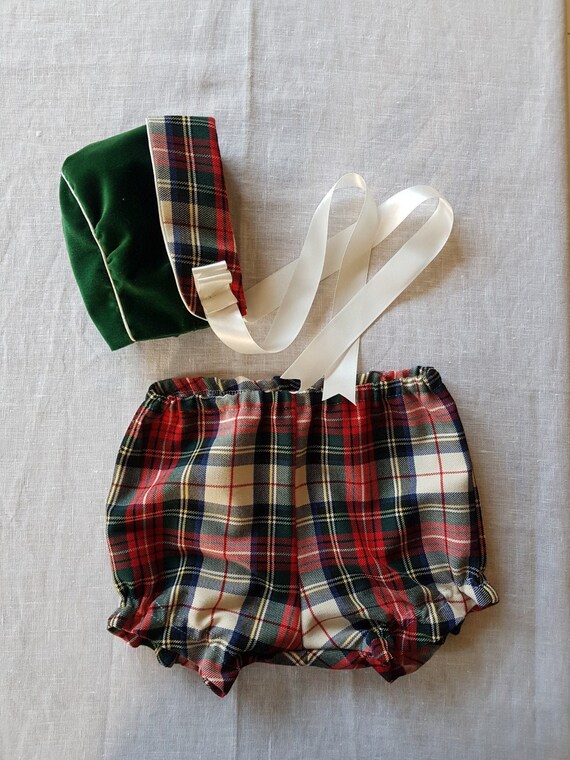 Tartan Check Bloomers & Bonnet Set Velvet Made to Order - Etsy