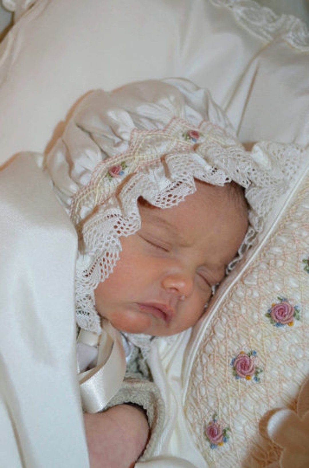 Smocked Bonnet Custom Made - Assorted Designs - Smocked - Fits Newborn ...
