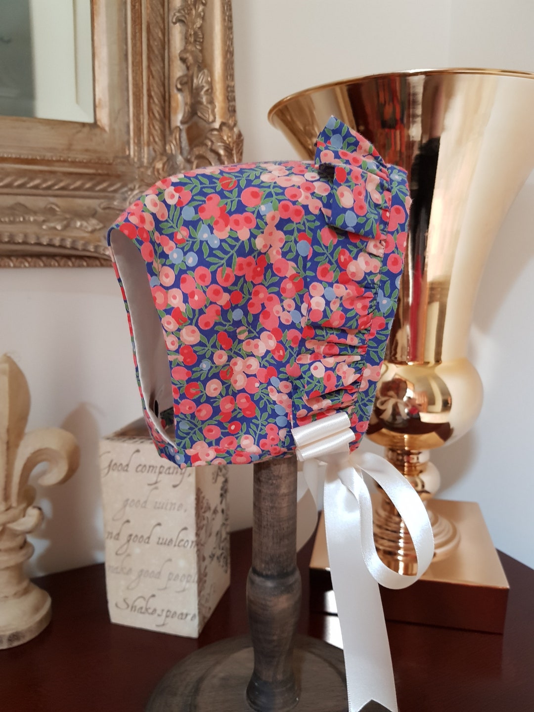 Liberty Baby Bonnet With Ruffle - Any Size, 3 to 36 Months - Made to ...
