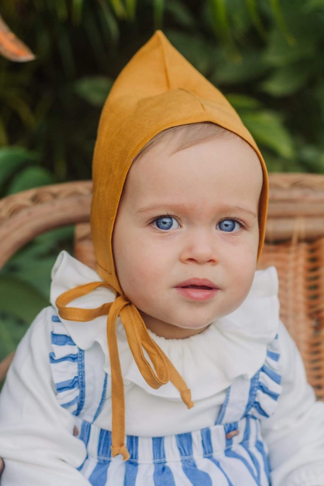 Linen Baby Pixie Hat – Handmade Newborn Bonnet With Optional Pompom ...