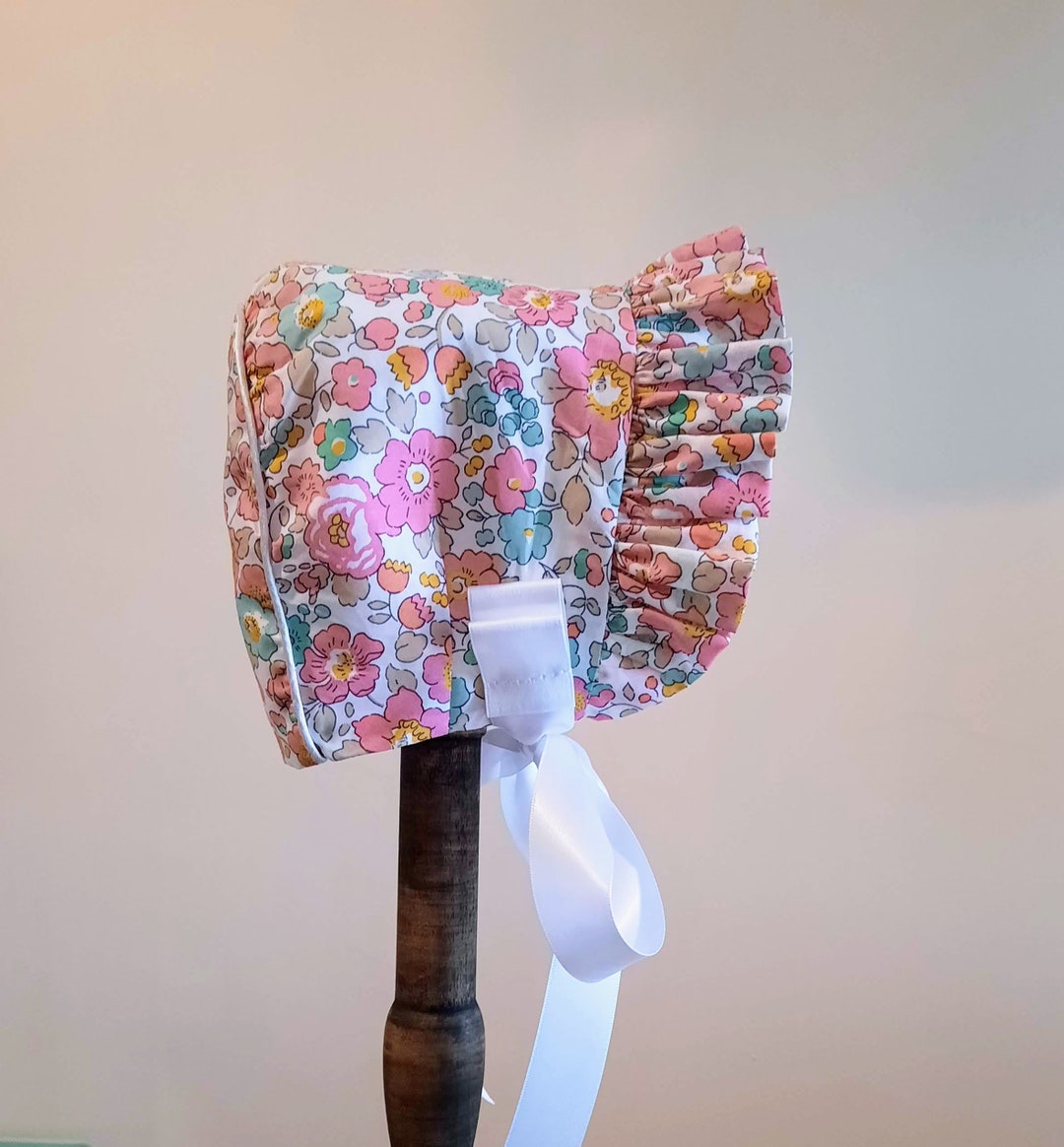Liberty Ruffle (forward Facing) Baby Bonnet - Any Size 3 to 36 Months ...