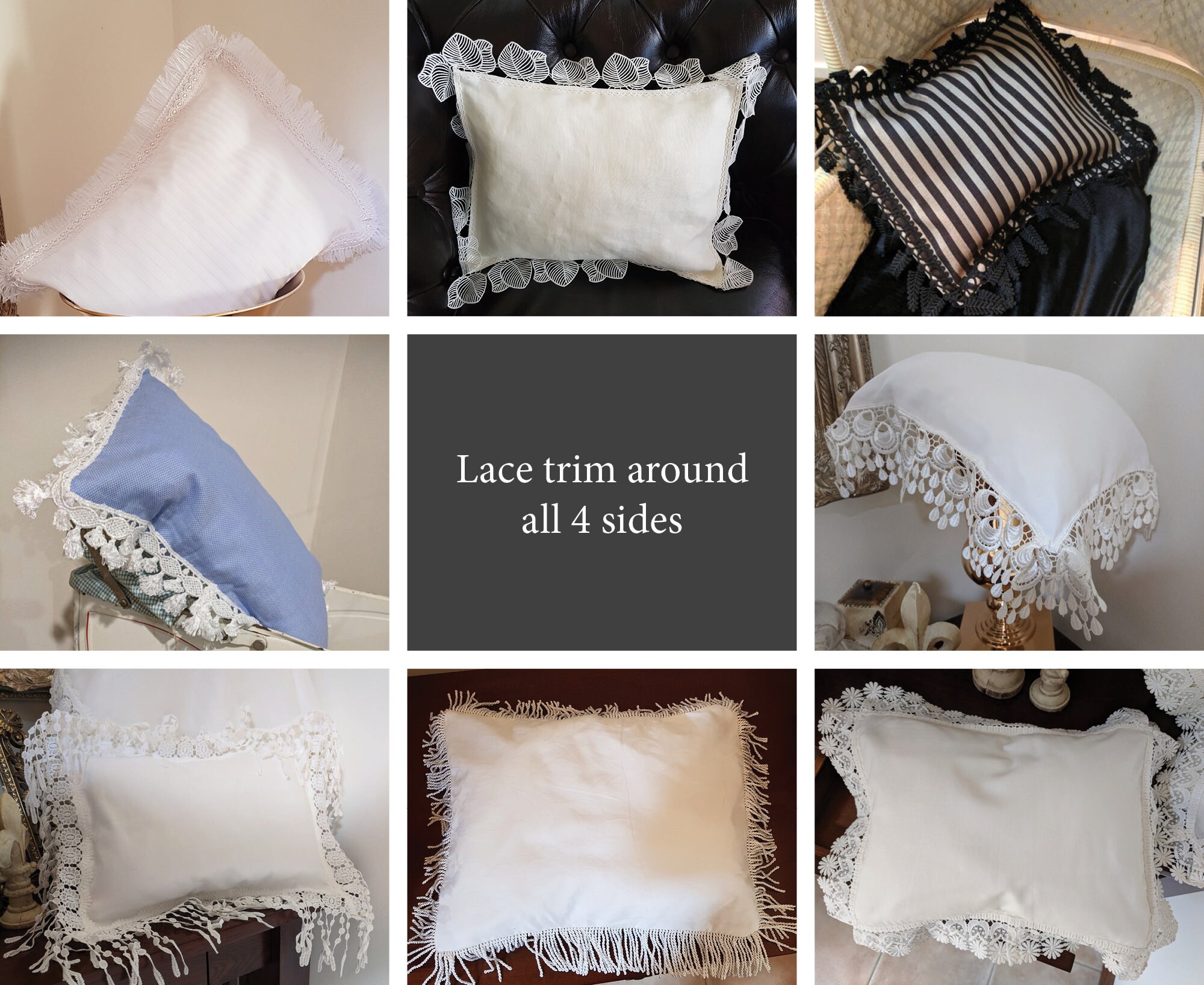 Pillowcase With Lace Trim - Made to Order - Custom Pram/cradle Size ...