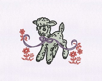 Lamb embroidery | Etsy