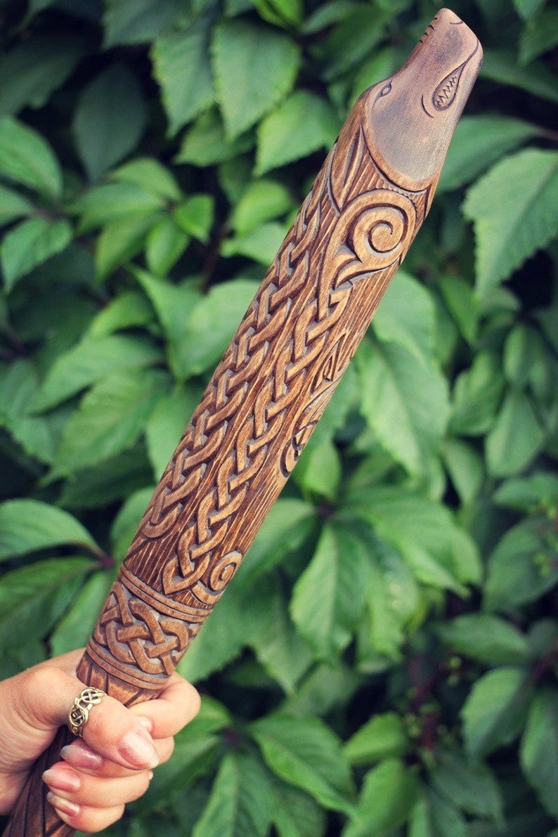 Fenrir Cudgel. Viking Cudgel. Nordic Cudgel. Carving bat. | Etsy