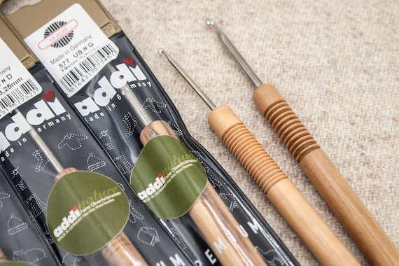 ADDI Crochet Hook With Olive Wood Handle - Etsy