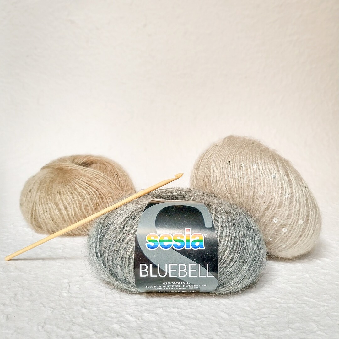 Sesia Bluebell Mohair Blended Silk With Sparkling Sequins - Etsy