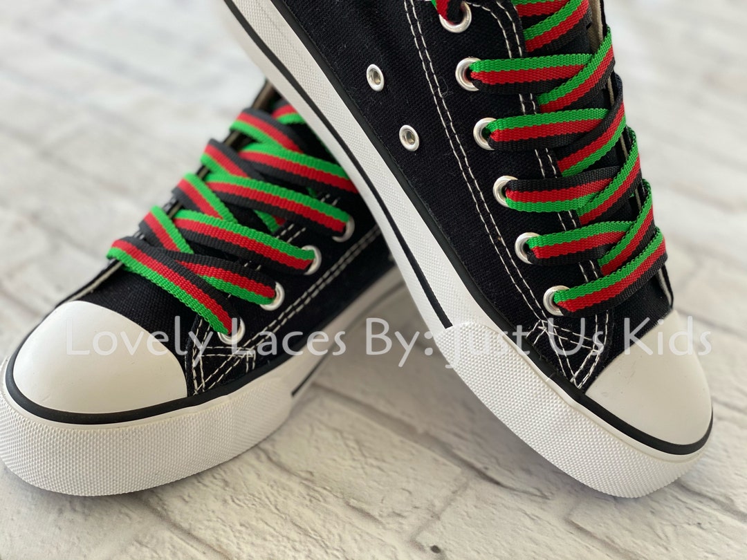Pan African Shoelaces for Sneakers, Red Black and Green Shoelaces - Etsy