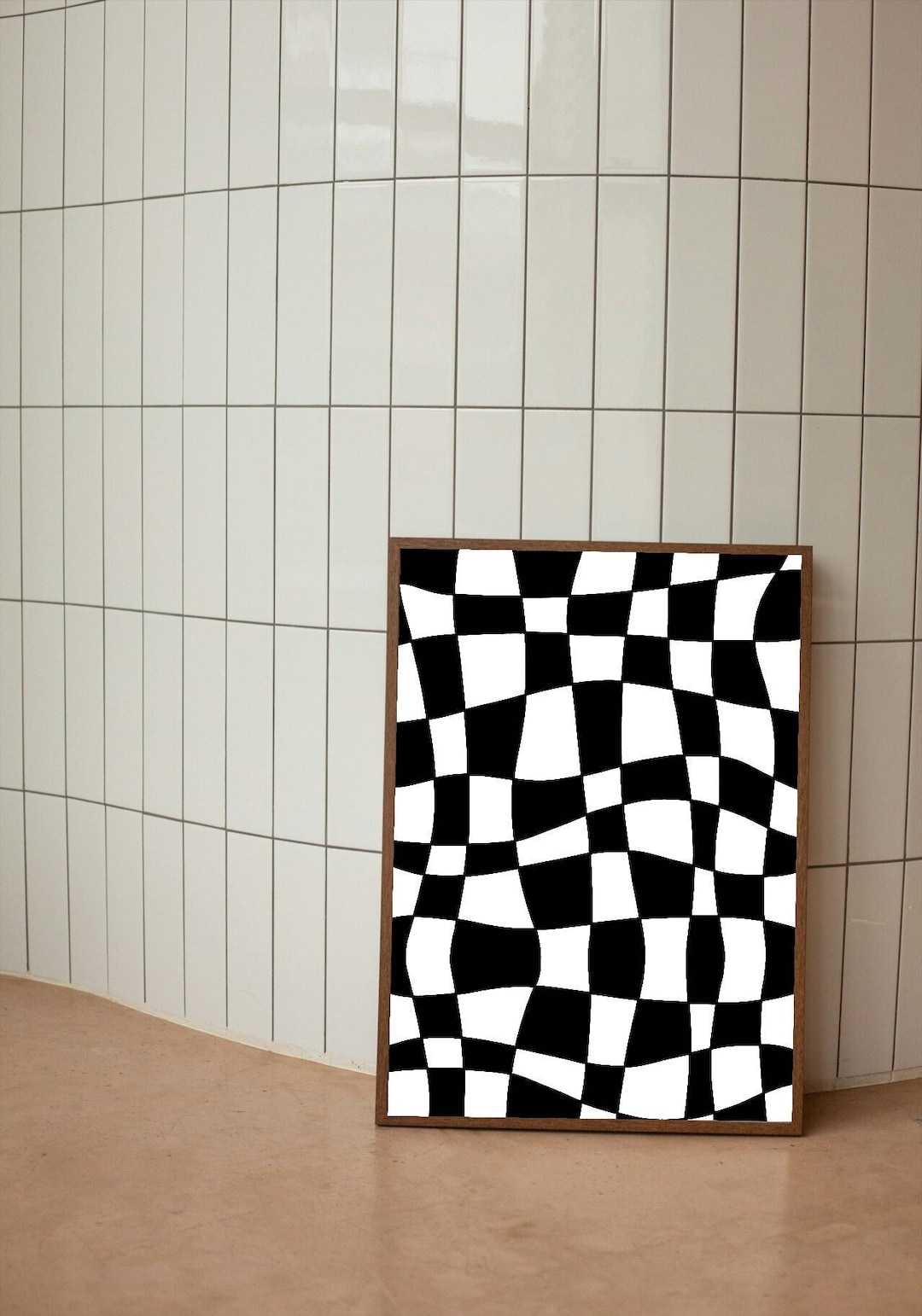 Black + White Checker Print, Checkered Aesthetic Poster, Black and ...