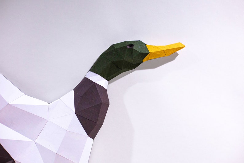 Mallard Duck Wall Paper Craft, Digital Template, Origami, PDF Download ...
