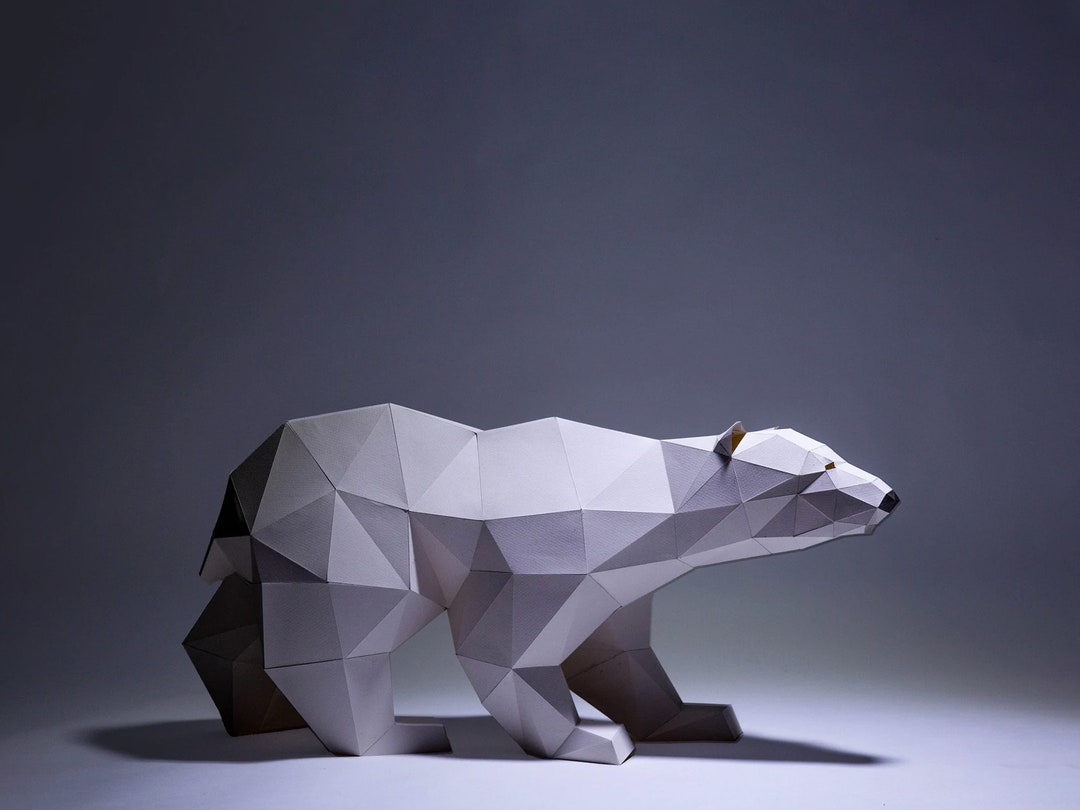 Polar Bear Paper Craft, Digital Template, Origami, PDF Download DIY ...