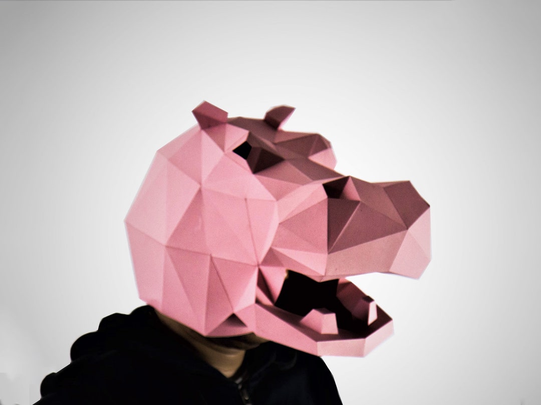 Hippo Mask Paper Craft, Digital Template, Origami, PDF Download DIY ...