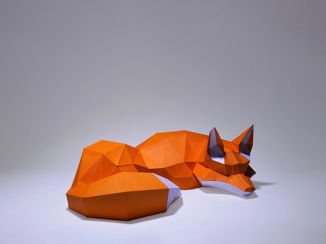 Fox Sleep Paper Craft, Paper Model, 3d Paper Craft, Paper Sculpture PDF ...