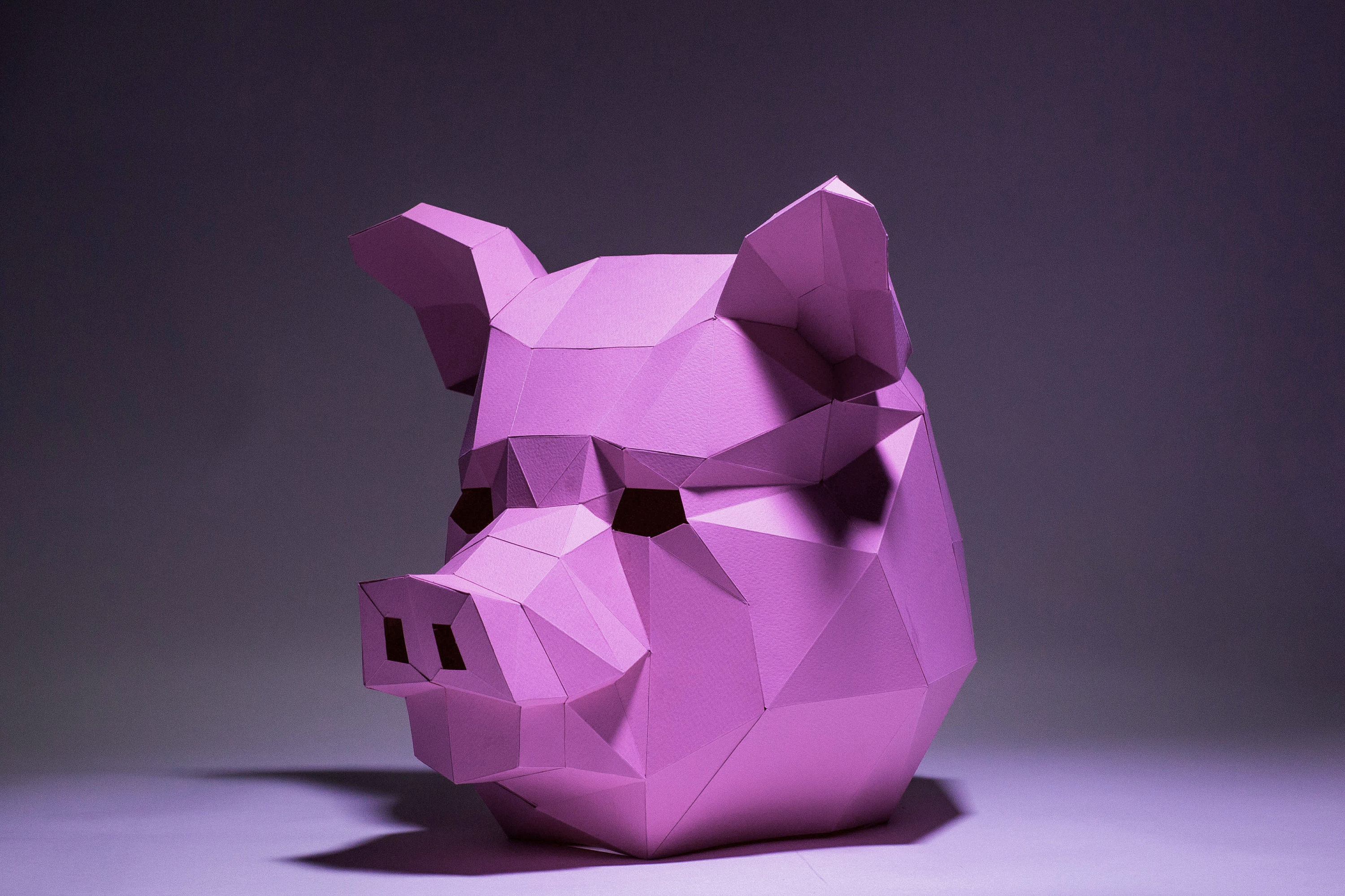 Pig Mask Papercraft Mask Template Origami PDF Download DIY - Etsy Canada