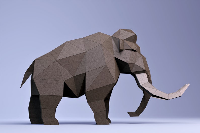 Mammoth Paper Craft, Digital Template, Origami, PDF Download DIY, Low ...