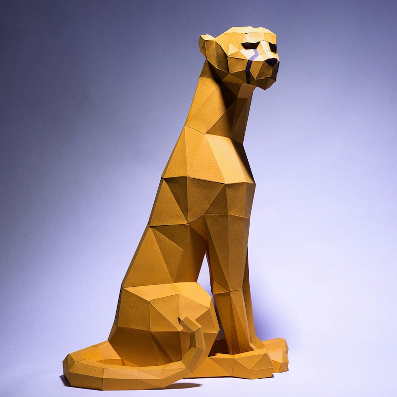 Cheetah Leopard Sculpture - Etsy