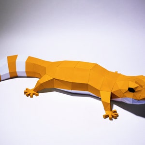 Leopard Gecko Paper Craft, Digital Template, Origami, PDF Download DIY ...