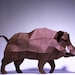 Wild Boar Paper Craft, Digital Template, Origami, PDF Download DIY, Low ...