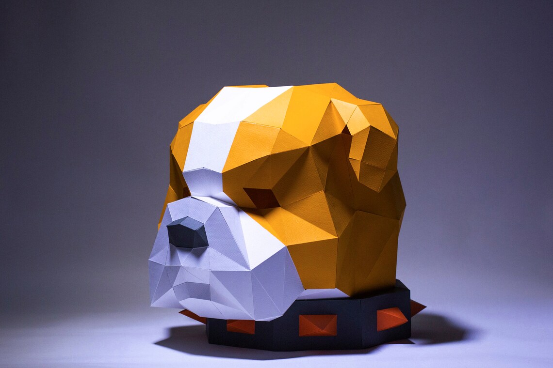 Bull Dog Mask Mask Paper Craft Digital Template Origami | Etsy