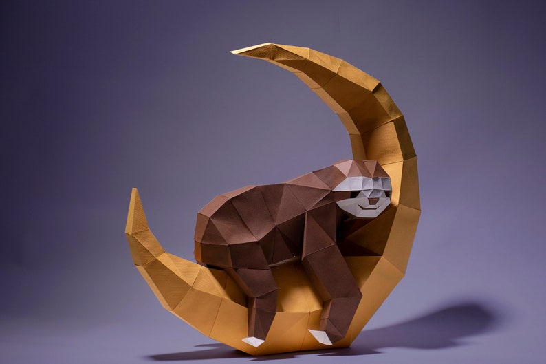 Moon Sloth Paper Craft Digital Template Origami PDF - Etsy UK
