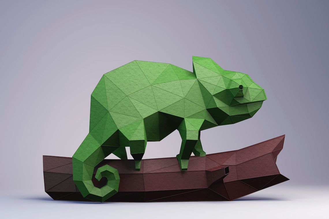 Chameleon Paper Craft Digital Template Origami PDF Download - Etsy