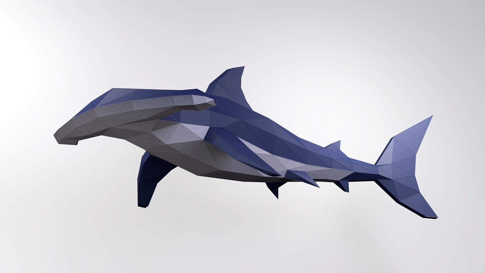 Hammerhead Shark Papercraft 3D Papercraft Build Your Own Low - Etsy