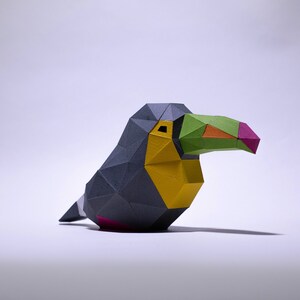 3D Papercraft Bird Model: Toucan & Hornbill DIY Decor (PDF Template) - Etsy