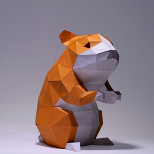 Hamsters Paper Craft, Digital Template, Origami, PDF Download DIY, Low ...