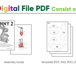 Bunny Rabbit Standing up Paper Craft, Digital Template, Origami, PDF ...