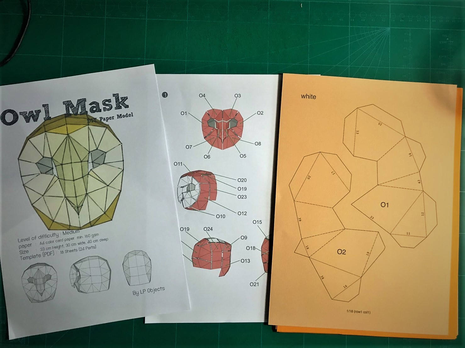 Owl Mask Paper Craft Digital Template Origami PDF Download - Etsy
