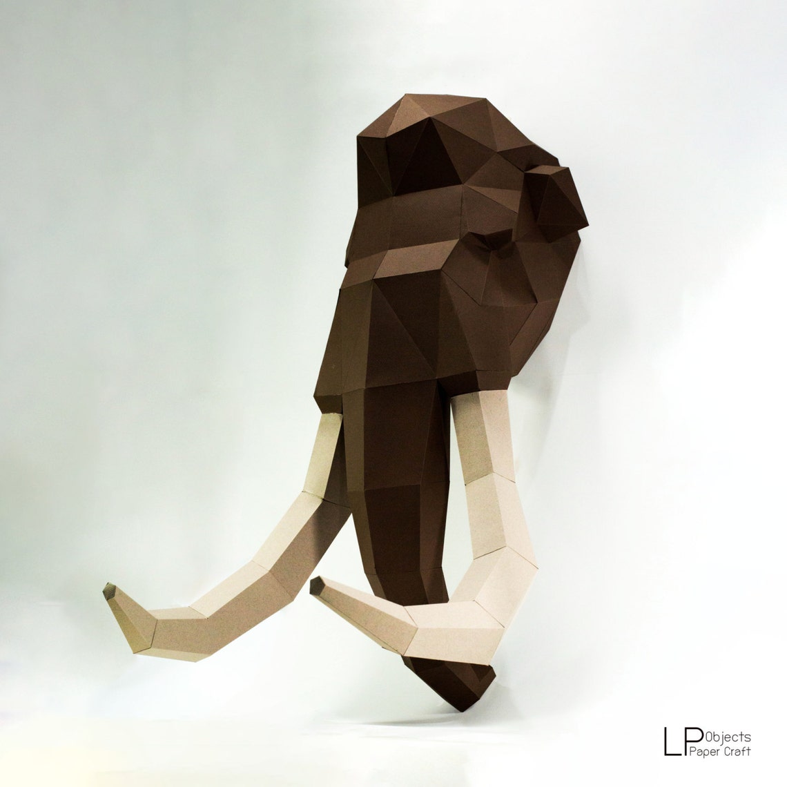 Mammoth Head Paper Craft, Digital Template, Origami, PDF Download DIY ...