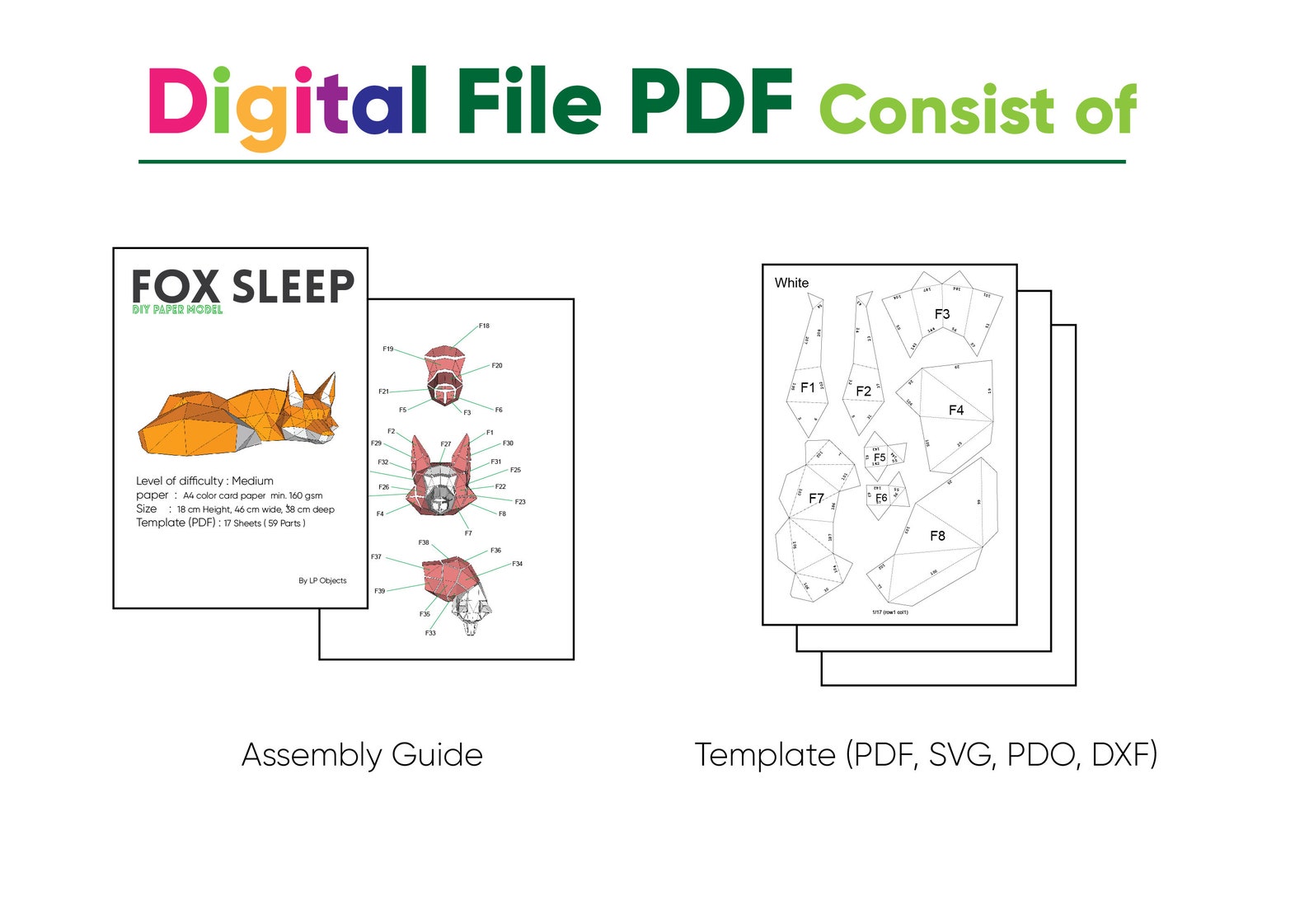 Fox Sleep Paper Craft Paper Model 3d Paper Craft Paper - Etsy