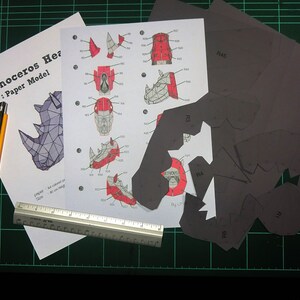 Rhino Head Wall Paper Craft, Digital Template, Origami, PDF Download ...