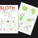 Sloth Digital Template Sloth PDF Paper Craft Sloth Origami - Etsy