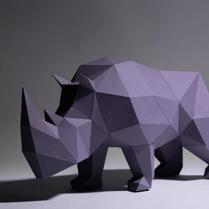 Rhino Paper Craft, Digital Template, Origami, PDF Download DIY, Low ...