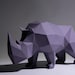 Rhino Paper Craft, Digital Template, Origami, PDF Download DIY, Low ...
