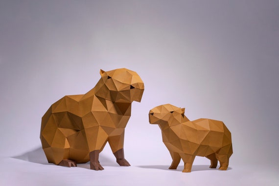 Capybaras Paper Craft Digital Template Origami PDF Download - Etsy