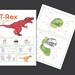 T-REX and Triceratops Dinosaur Digital Template, Dinosaur PDF Paper ...