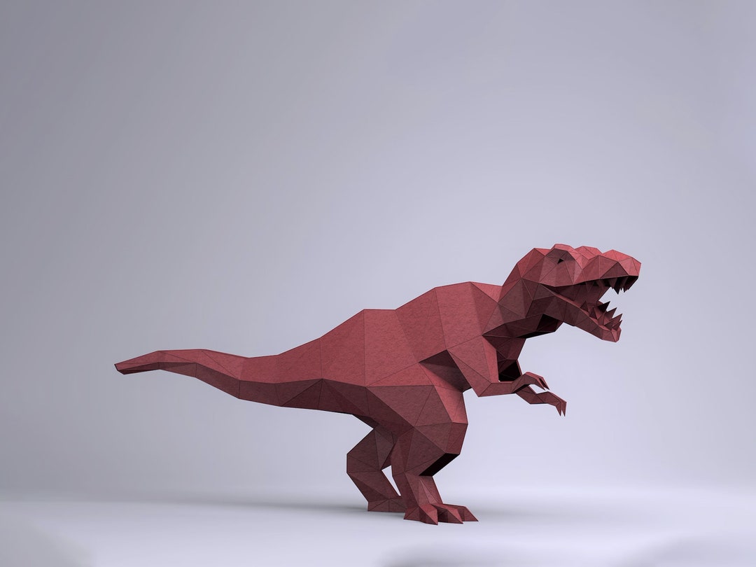 T-REX Digital Template, PDF Paper Craft, T-REX Origami, Dinosaur Model ...