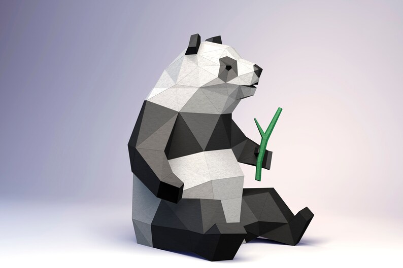 Panda Digital Template Panda PDF Paper Craft Panda Origami | Etsy