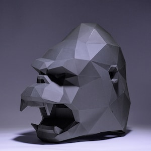 King Kong Mask, Mask Paper Craft, Digital Template, Origami, PDF ...