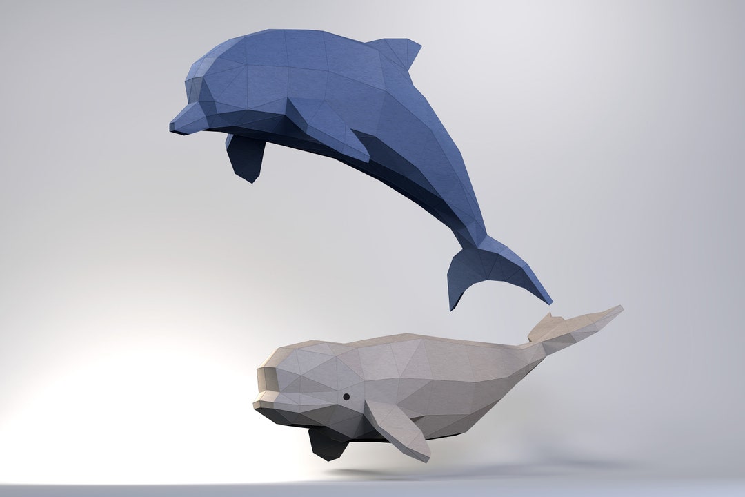 Dolphin & Beluga Model, Low Poly Dolphin, Dolphin Sculpture, Create ...