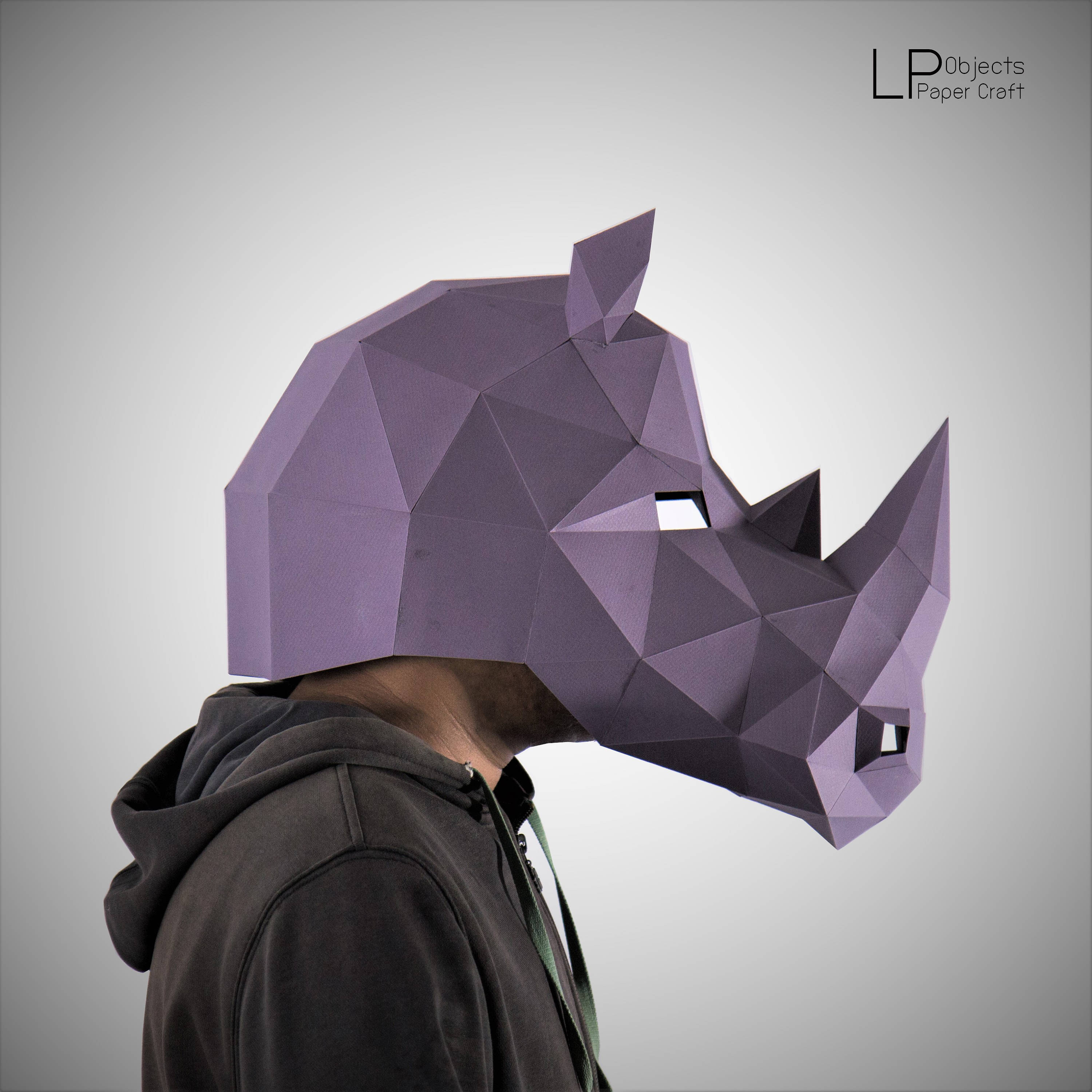 Rhino Mask Paper Craft Digital Template Origami PDF | Etsy