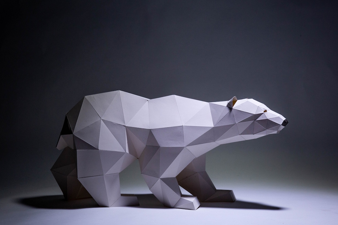 Polar Bear Paper Craft Digital Template Origami PDF - Etsy