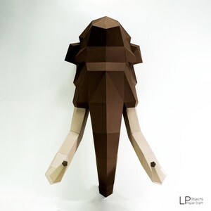 Mammoth Head Paper Craft, Digital Template, Origami, PDF Download DIY ...