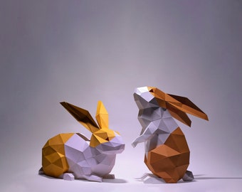 Bunny Rabbit Standing up Paper Craft, Digital Template, Origami, PDF ...