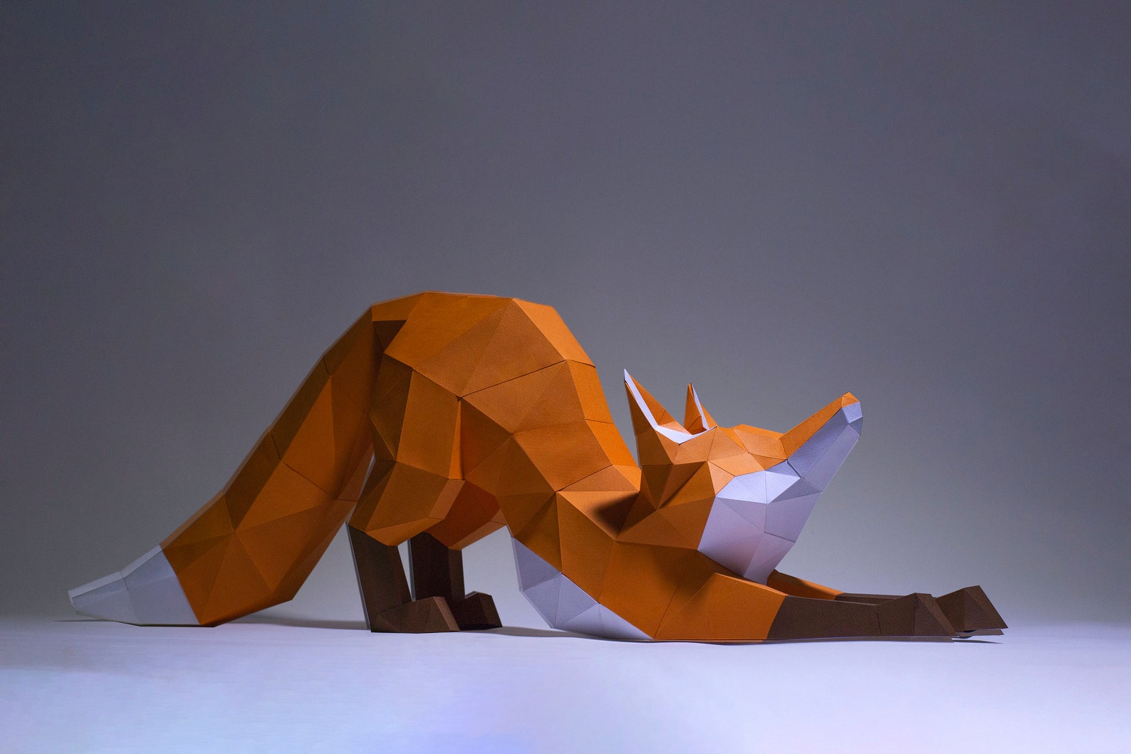 Fox Stretching and Fox Sleep Paper Craft Digital Template - Etsy